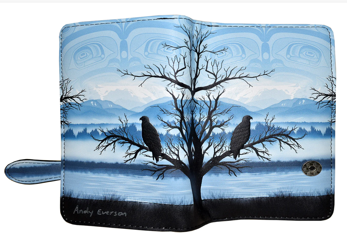 Small Wallet Andy Everson Maple Leaf Hummingbird Dragonfly Wolf Komoks ...