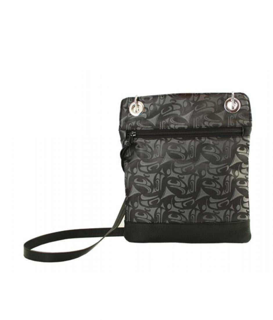 Black Genuine Leather Tote Bag Eagle Bill Helin Tsimshian First Nation ...